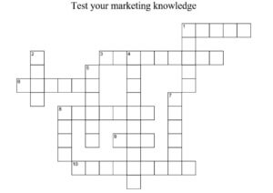 Marketing Crossword. - Marketing Teacher